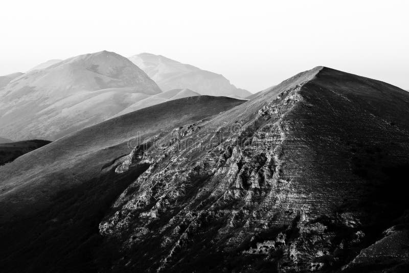 A View of Some Mountains Top, Beneath an Empty Sky Stock Photo - Image ...