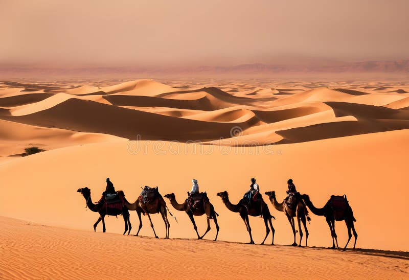 A View of Some Sand Dunes in the Desert Stock Illustration ...
