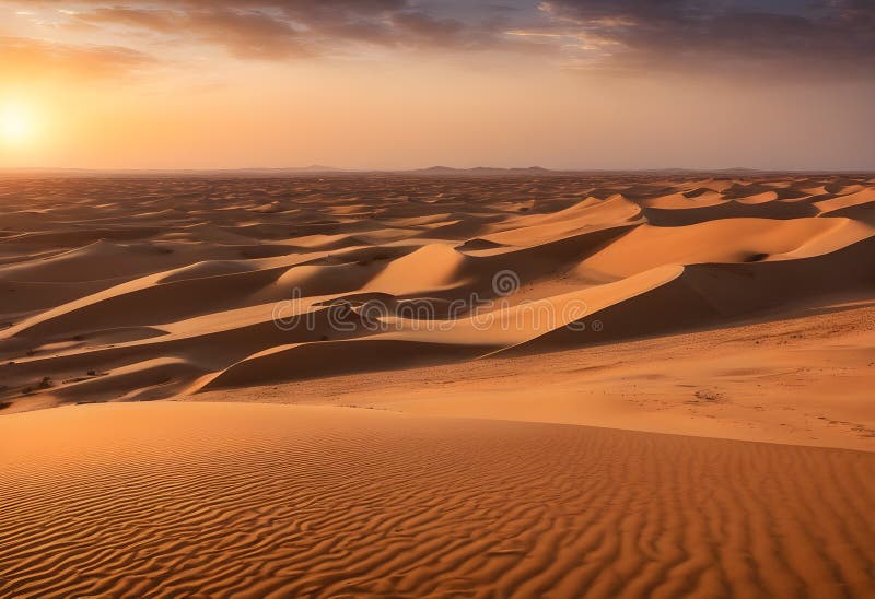 A View of Some Sand Dunes in the Desert Stock Illustration ...