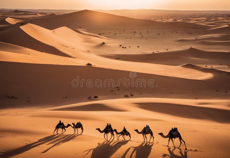 A View of Some Sand Dunes in the Desert Stock Illustration ...
