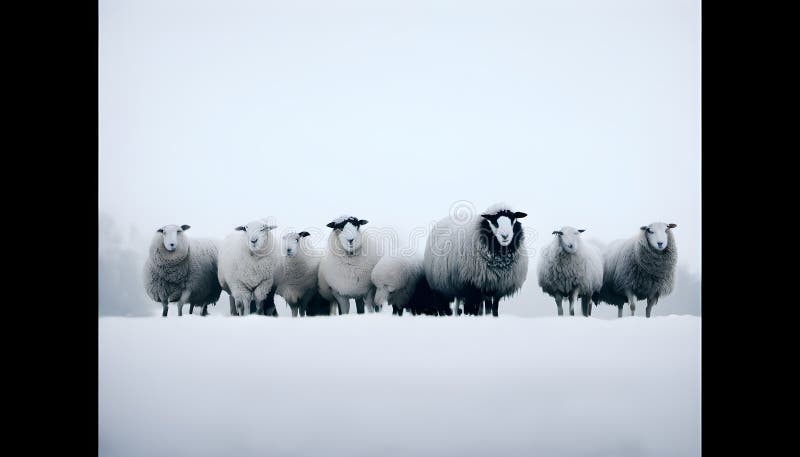 A View of Some Sheep on a White Background Stock Illustration ...