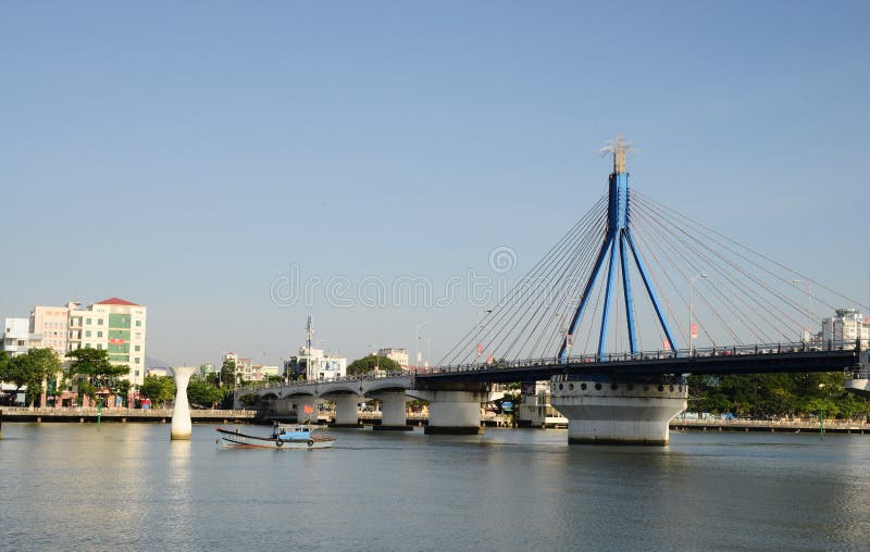 View of Song Han Bridge in Danang City, Vietnam Editorial Photography ...