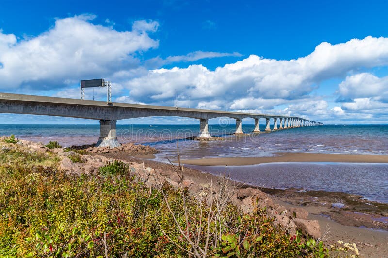 A View from the Southern End Along the Confederation Bridge, Prince ...