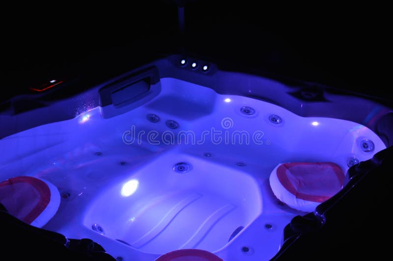 View on a Spa at Night, Hot Tub Stock Photo - Image of heal, cure ...