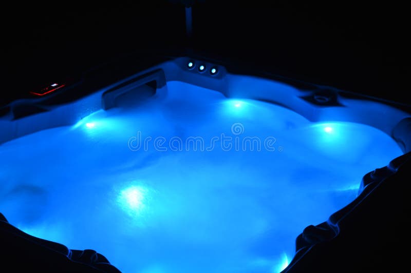 View on a spa at night stock image. Image of outdoors - 248775719
