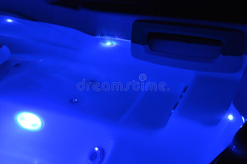 View on a spa at night stock photo. Image of lambent - 248775878