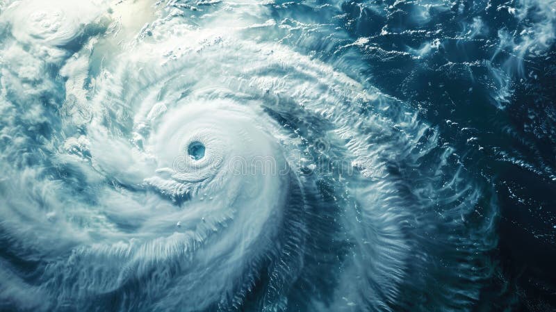 View from Space Massive Storm System Churning Over Tropical Waters. 3D ...