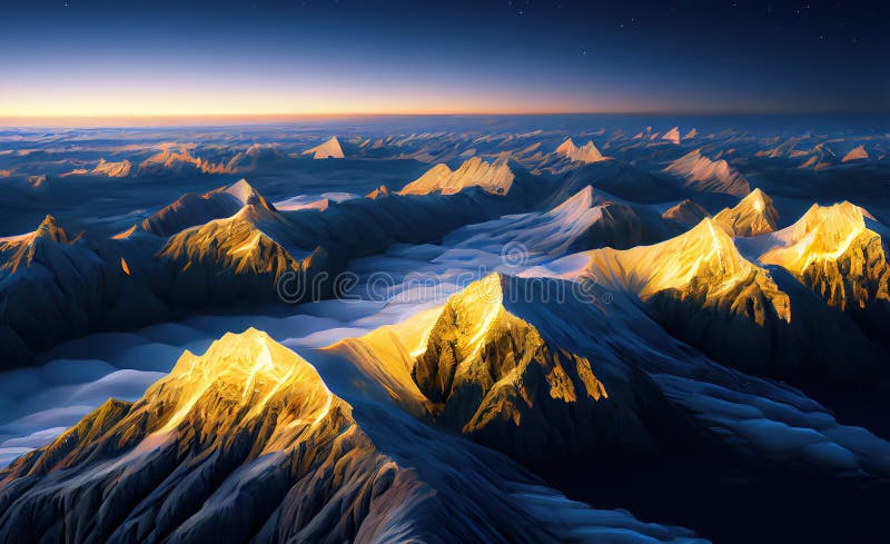 View from Space on the Mountain Range. Generative AI Stock Photo ...