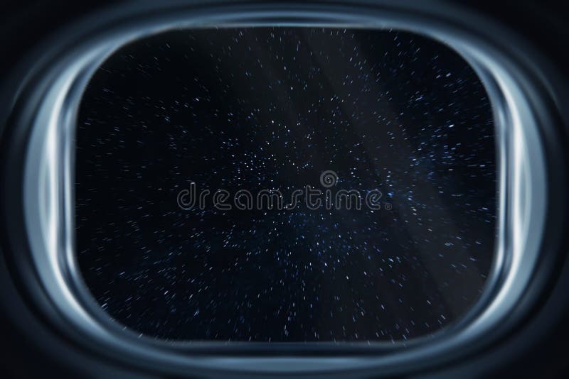 View from a Spacecraft Window during Interstellar Travel Stock ...