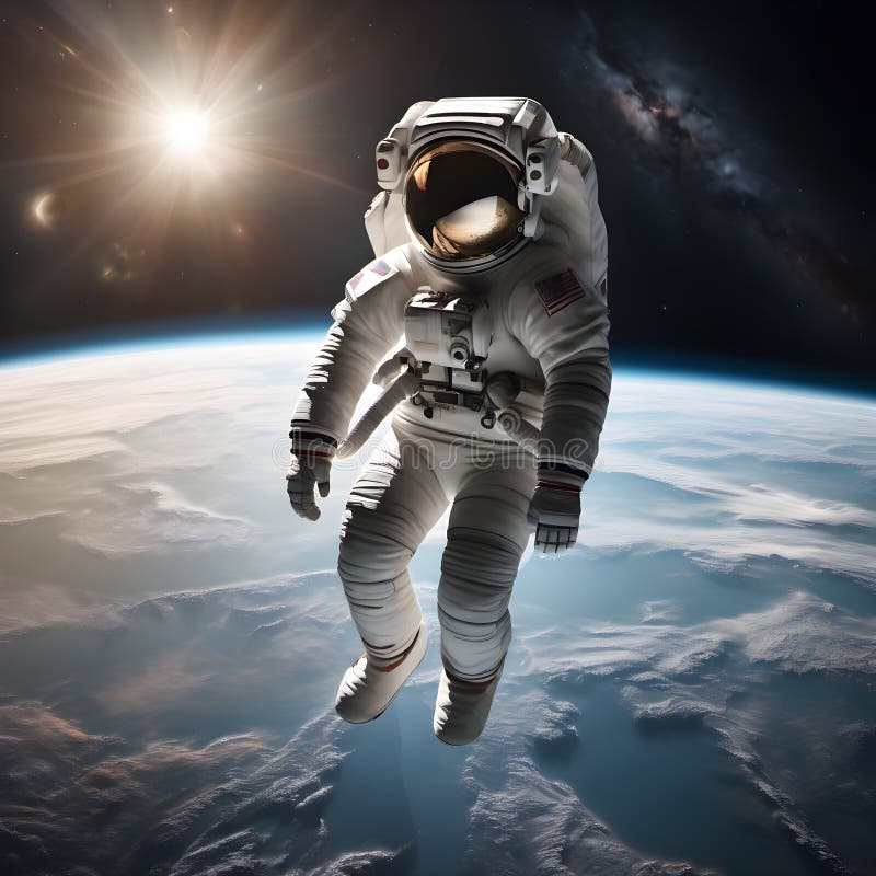 A View of a Spaceman in a Suit Stock Illustration - Illustration of ...