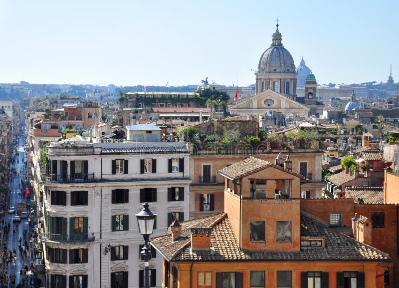 View on Spain Square in Rome Stock Image - Image of roofs, building ...