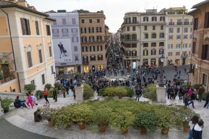 View of the Spanish Square in Rome Editorial Photography - Image of ...