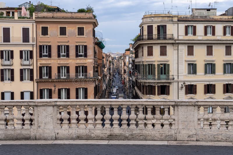 View from Spanish Steps Overlooking City Rome, Italy Stock Image ...