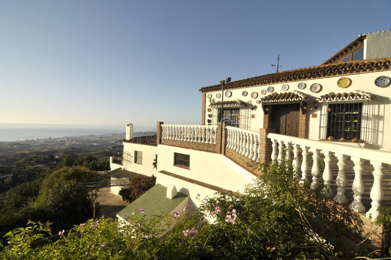 View of the Spanish Town of Mijas Stock Image - Image of view, street ...