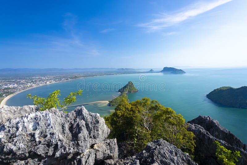 A View of the Sparkling Blue Ocean from a Sandy Beach, with a Clear Sky ...