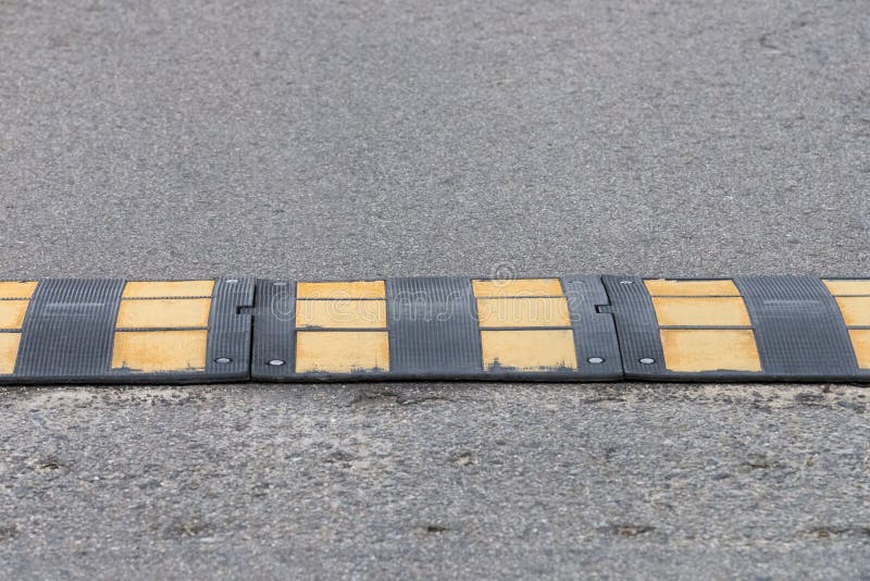 View of the Speed Bump Closeup Stock Photo - Image of danger, dirty ...