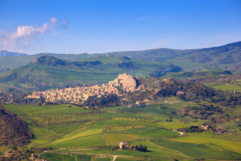 View of Sperlinga, Italy stock image. Image of countryside - 70415861