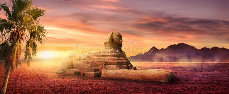 Sphinx in desert stock image. Image of historic, culture - 61005513