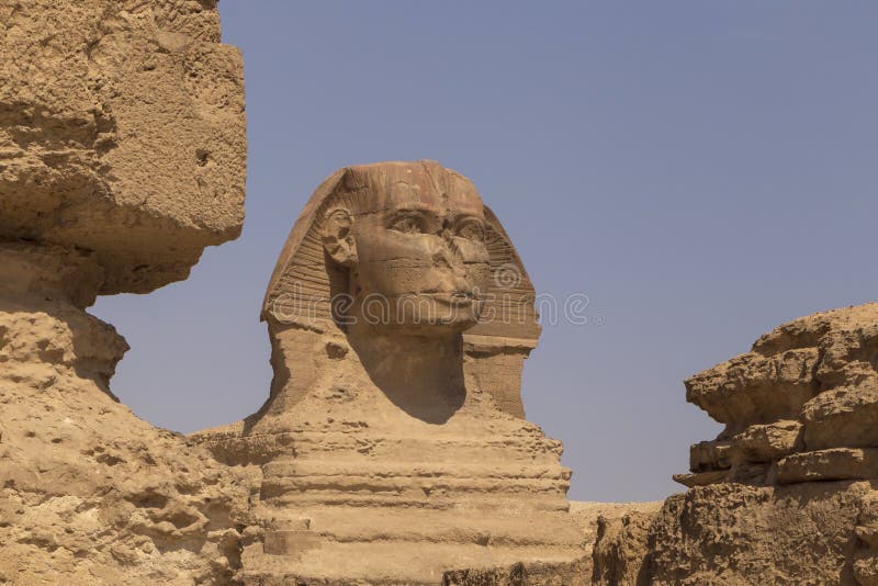 Sphinx in Giza among Ancient Ruins Stock Photo - Image of construction ...
