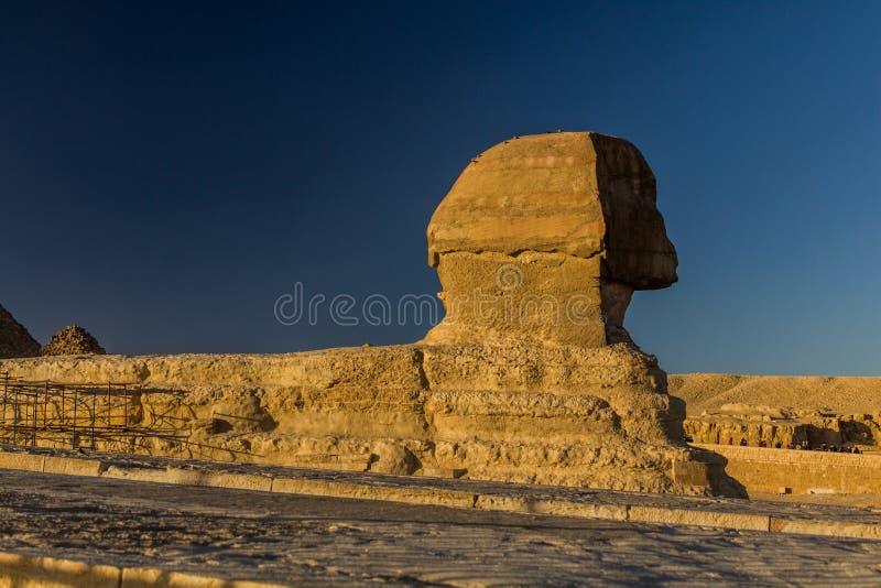 View of the Sphinx in Giza, Egy Stock Image - Image of sand, archeology ...