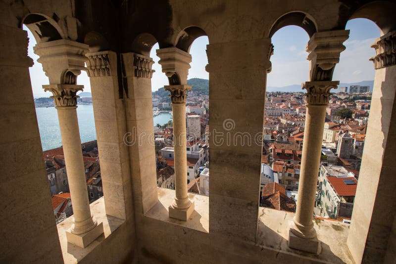 View of Split S Old Town from the Bell Tower Stock Image - Image of ...
