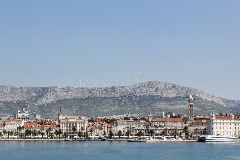 View of Split from the sea stock photo. Image of dalmatia - 162968546