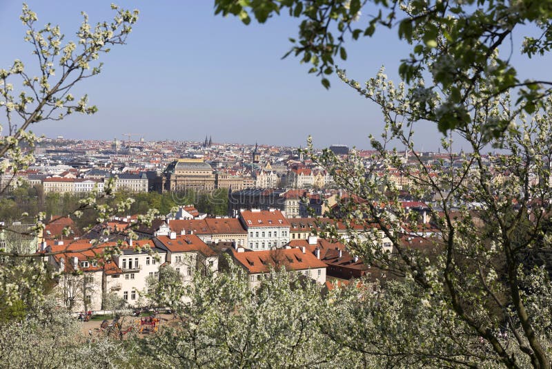 View on the Sunny Spring Prague City, Czech Republic Stock Image ...