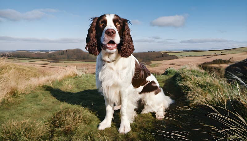 A View of a Springer Spaniel Stock Illustration - Illustration of ...