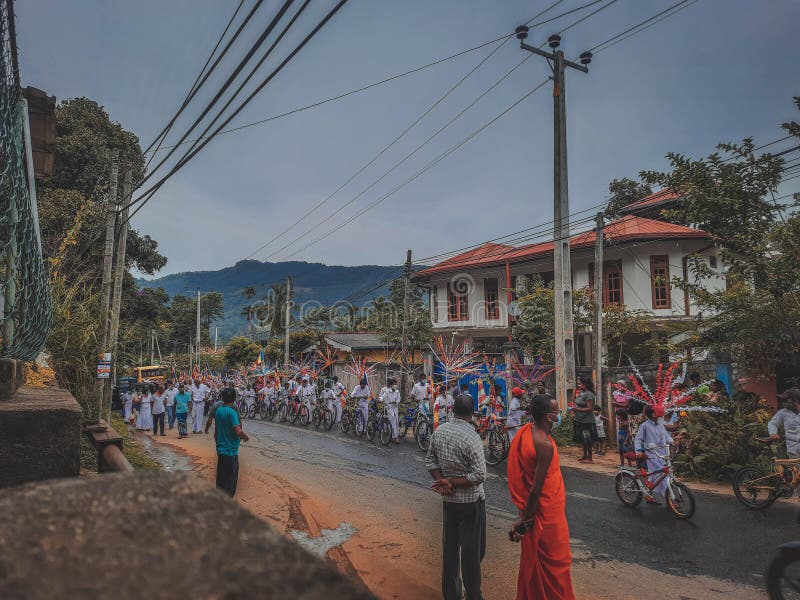 View of Srilanka Poson Perahara Festival Editorial Stock Image - Image ...