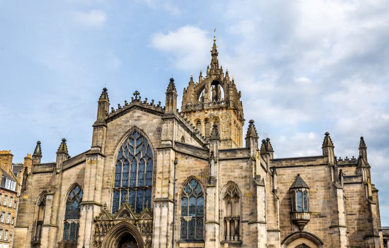 View of St. Giles Cathedral in Edinburgh Stock Photo - Image of facade ...