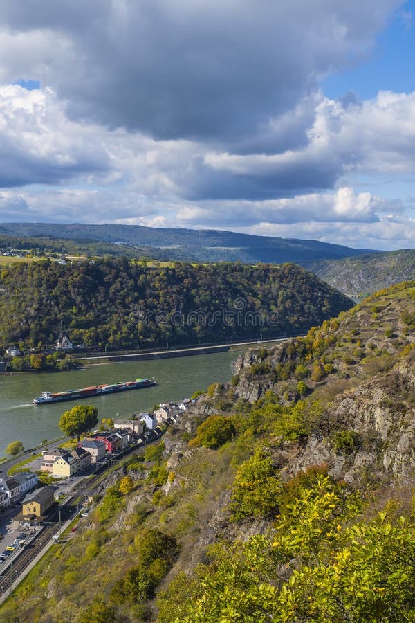 View of St. Goar / Germany on the Rhine Stock Image - Image of outdoors ...