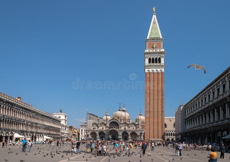 View of St. Mark`s Square and Tower in Venice Editorial Image - Image ...