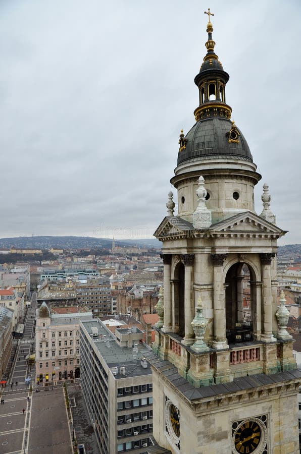 View from St Stephen S Basilica Bell Tower in Budapest Stock Photo ...