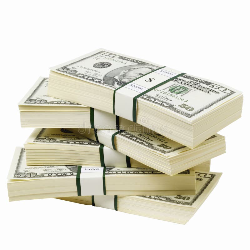 Isolated Stacks of Money stock image. Image of background - 16178633