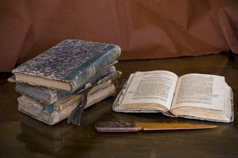A stack of ancient book stock image. Image of historic - 9986863