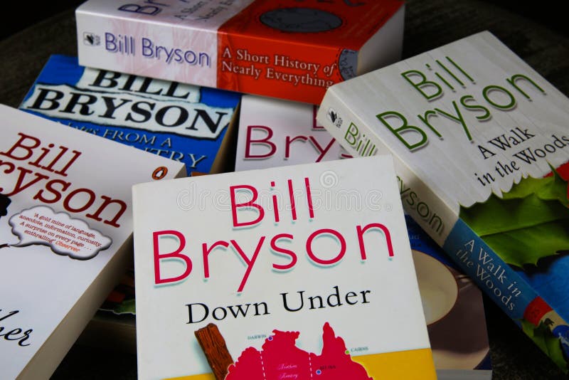 View on Stack of Books of Author Bill Bryson Editorial Stock Photo ...
