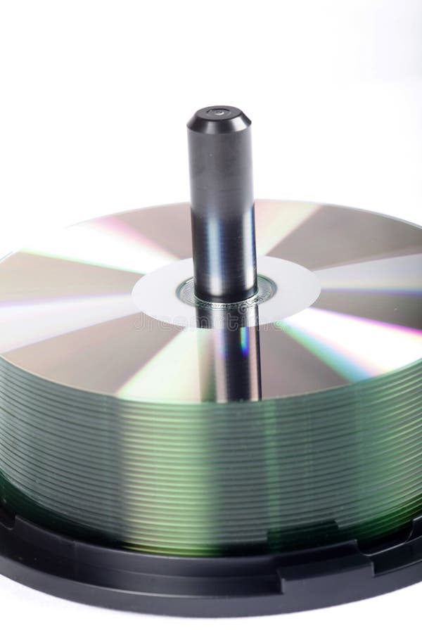 View of a Stack of Cd`s Against a White Background in a Studio ...
