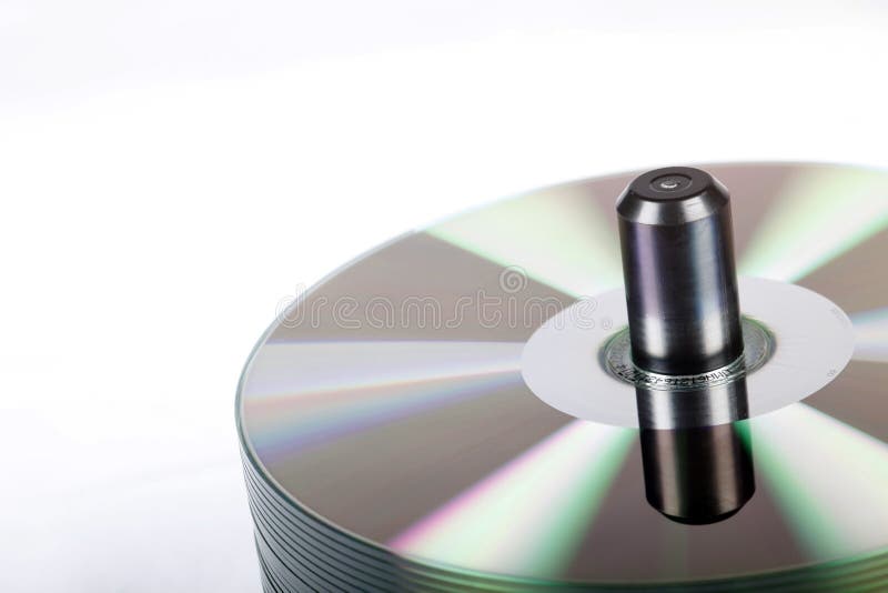 View of a Stack of Cd`s Against a White Background in a Studio ...