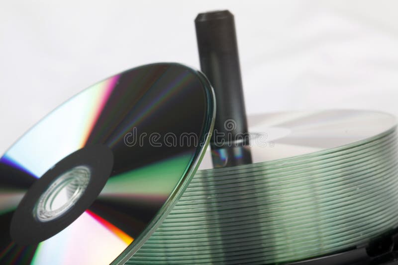 View of a Stack of Cd`s Against a White Background in a Studio ...