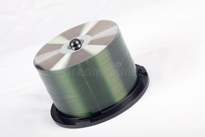 View of a Stack of Cd`s Against a White Background in a Studio ...
