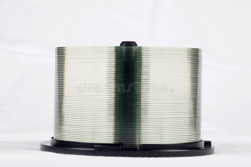 View of a Stack of Cd`s Against a White Background in a Studio ...