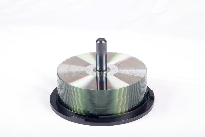 View of a Stack of Cd`s Against a White Background in a Studio ...