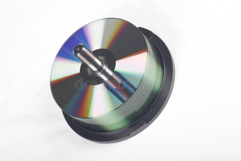 View of a Stack of Cd`s Against a White Background in a Studio ...