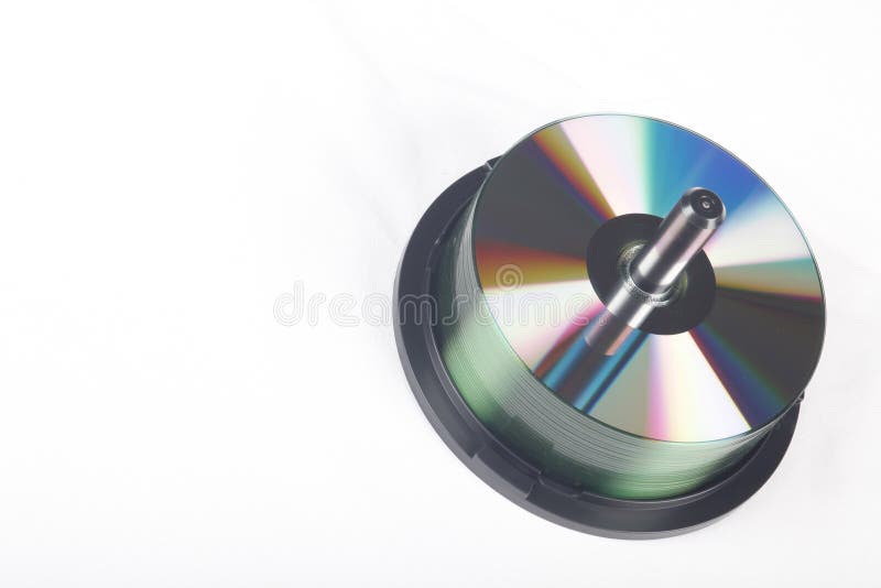 View of a Stack of Cd`s Against a White Background in a Studio ...