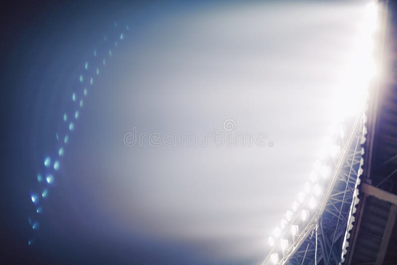 View of Stadium Lights at Night Stock Image - Image of line, flare ...