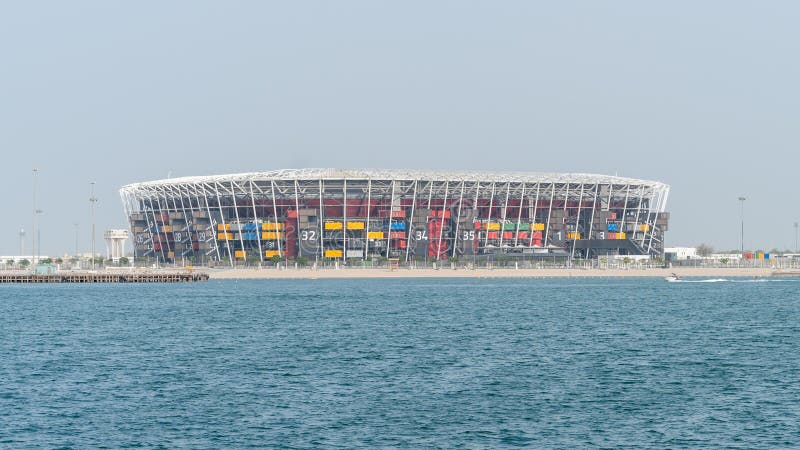 View of 974 Stadium from Sea.stadium Build with Containers Editorial ...