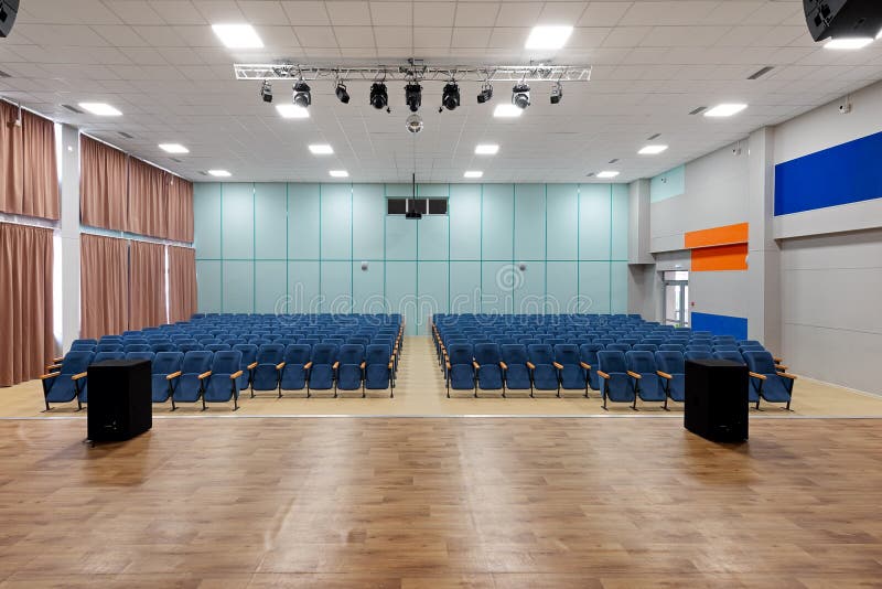 View from the Stage into the Empty Auditorium Hall Stock Image - Image ...