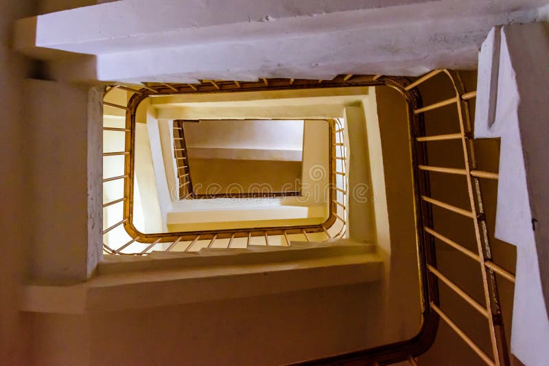 View on the Staircase from the Bottom Stock Image - Image of floor ...