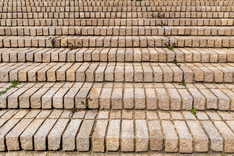 View of a Staircase Made of Light-colored Blocks Stock Photo - Image of ...