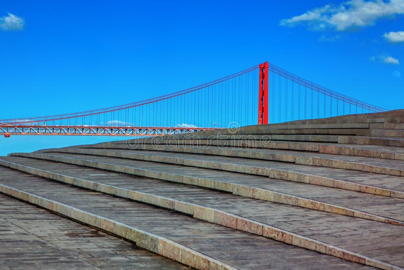 View of stairs and bridge stock photo. Image of transport - 155605638